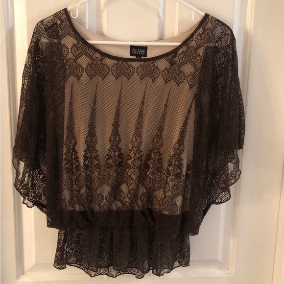 Joyce Leslie | Tops | Vintage Joyce Leslie2xhpstunning Brown Lace Top ...